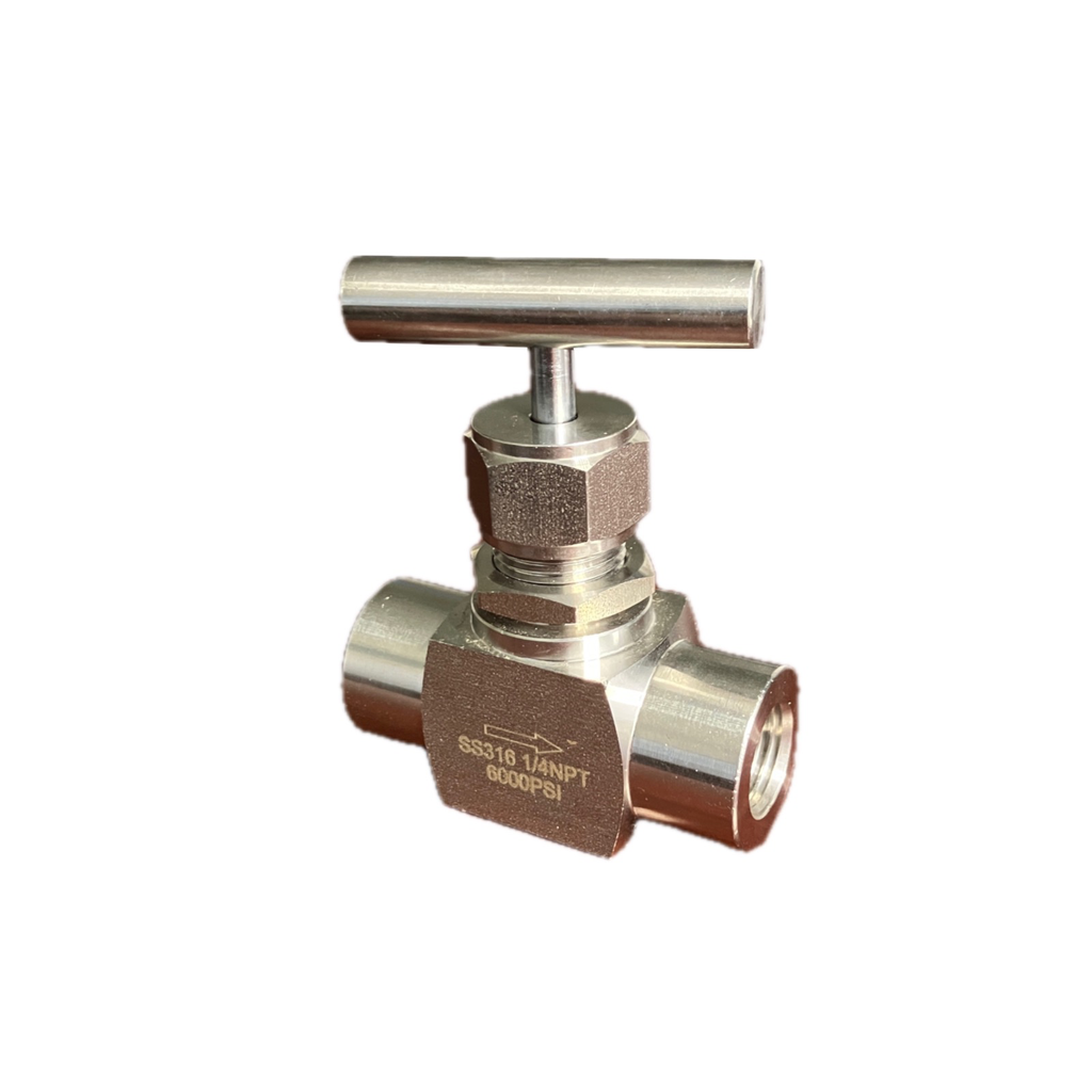 Needle Valve Pressure Regulator, T-Handle, 1/4" FNPT | 316 Stainless